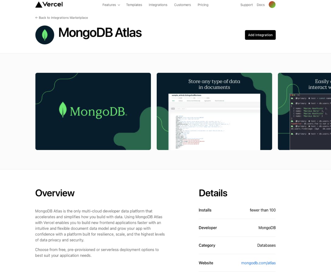 Accelerate App Development By Integrating Mongodb Atlas With Vercel Now Available On The Vercel
